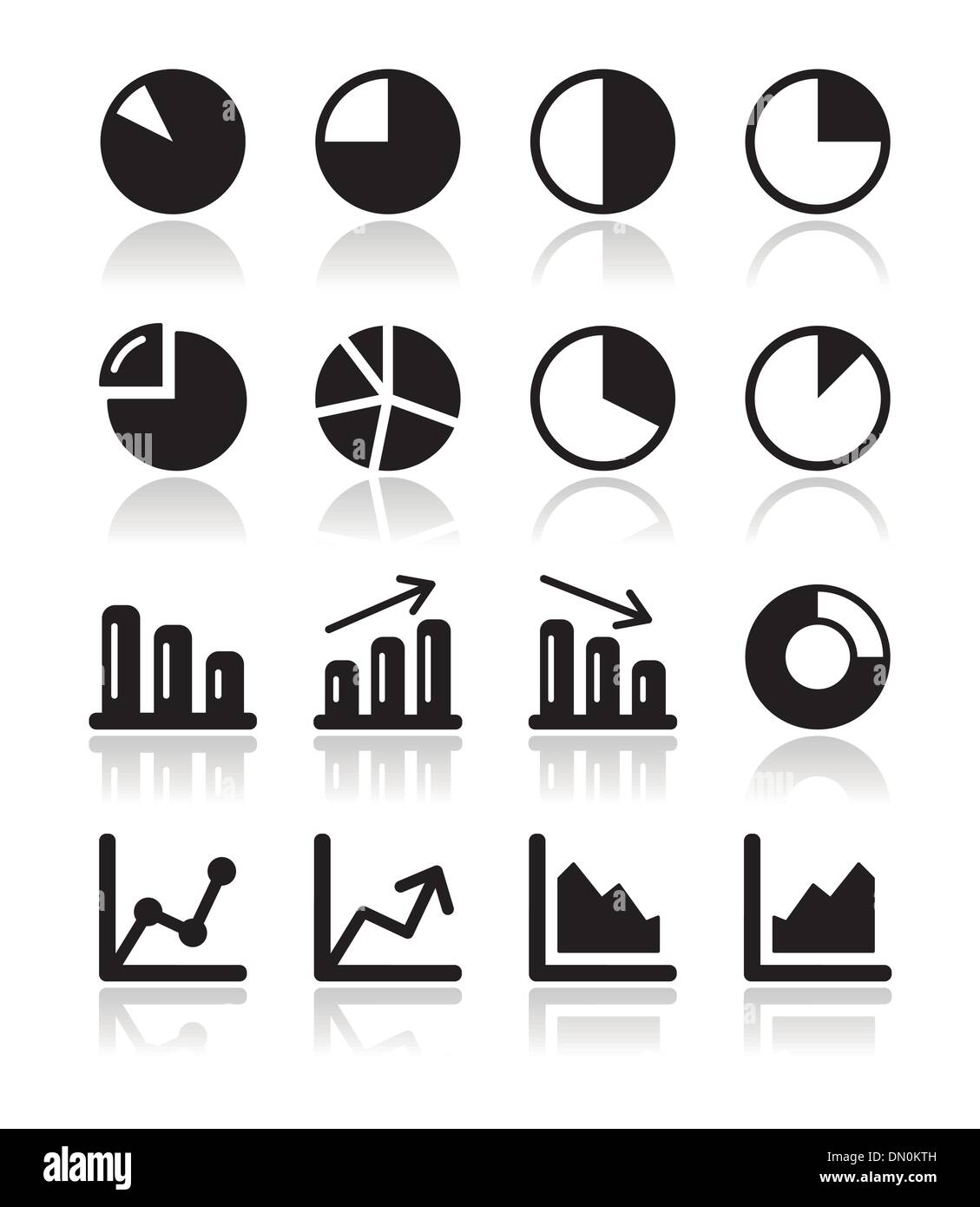 Chart graph black icons set for infographics Stock Vector Image & Art ...