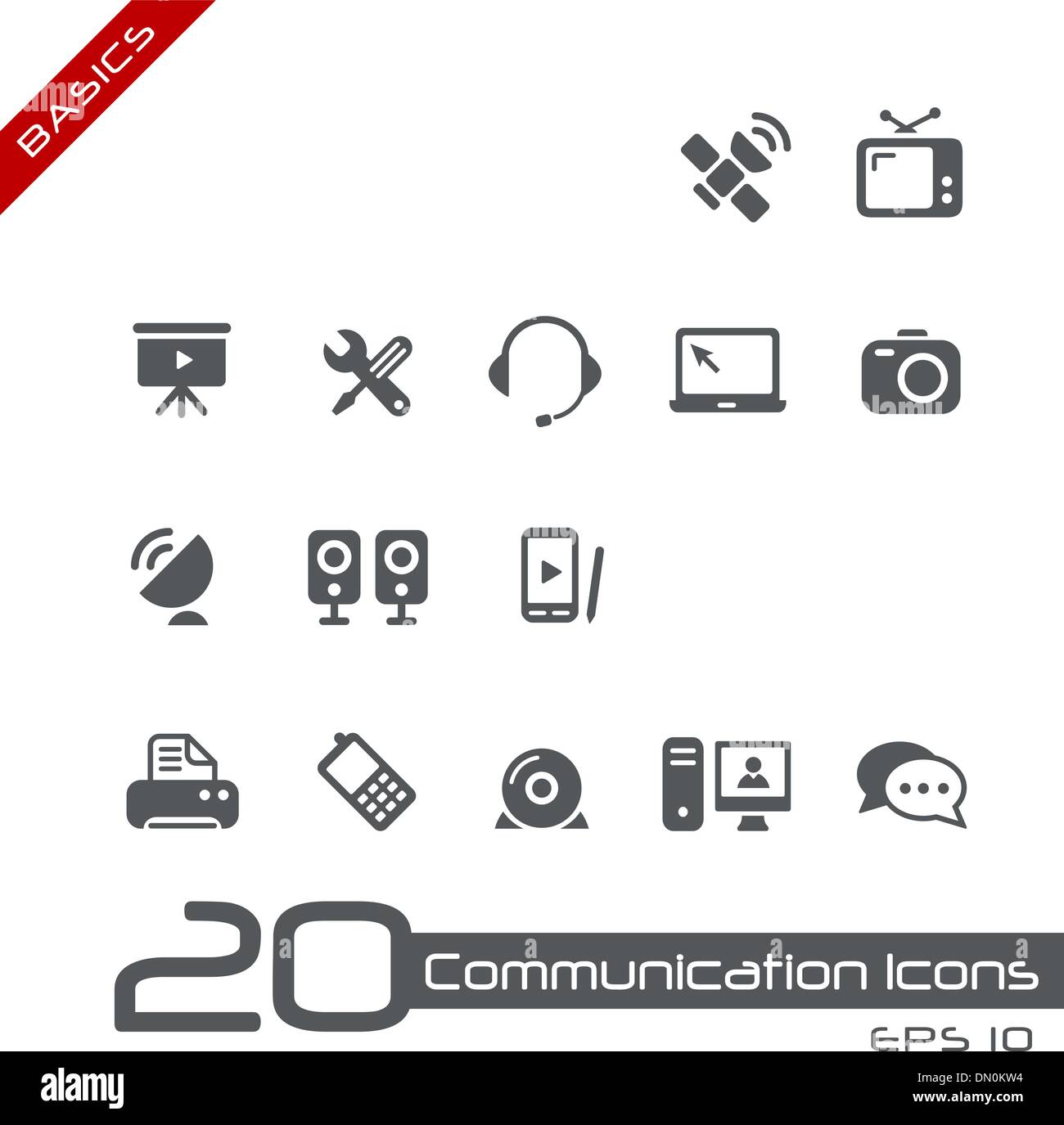Communication Icons // Basics Stock Vector Image & Art - Alamy