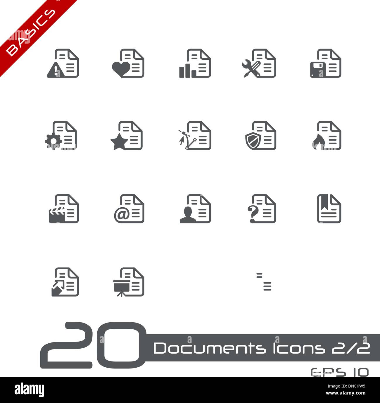 Documents icons hi-res stock photography and images - Alamy
