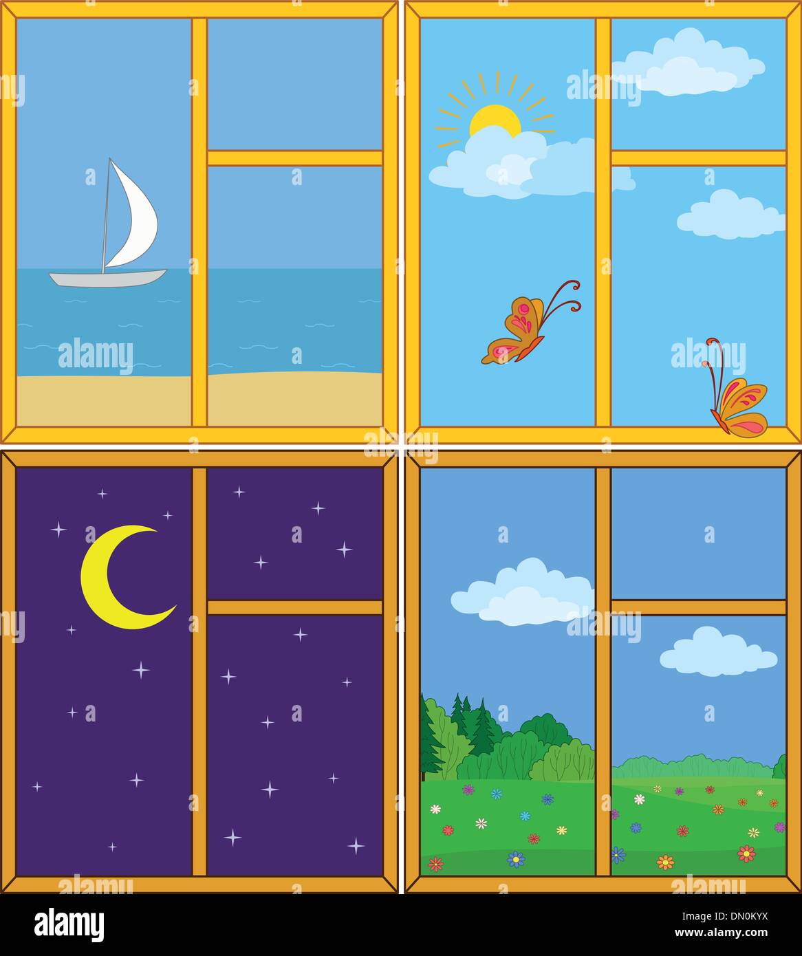 Windows and sky Stock Vector Images - Alamy