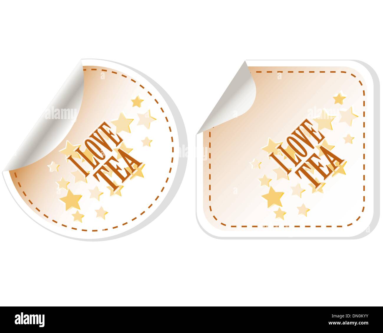 I love tea stickers vector set for restaurant Stock Vector Image & Art ...