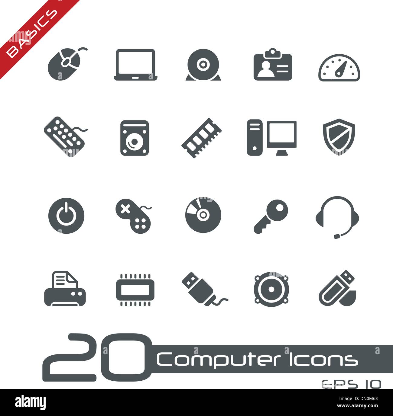 Computer printer mouse keyboard Stock Vector Images - Alamy