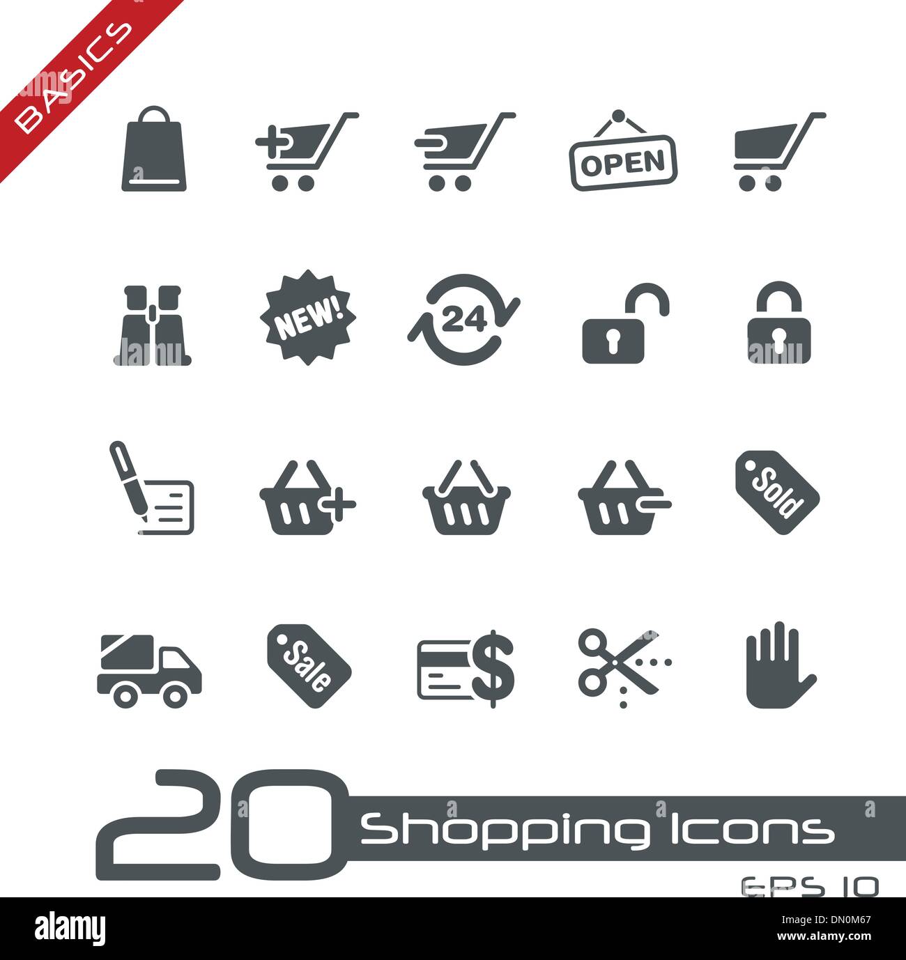 Shopping Icons // Basics Stock Vector Image & Art - Alamy