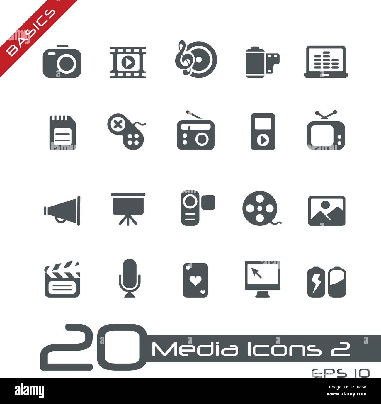 Multimedia Icons // Basics Stock Vector Image & Art - Alamy