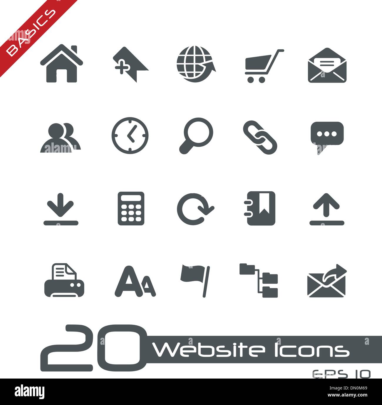 Website Icons // Basics Stock Vector Image & Art - Alamy