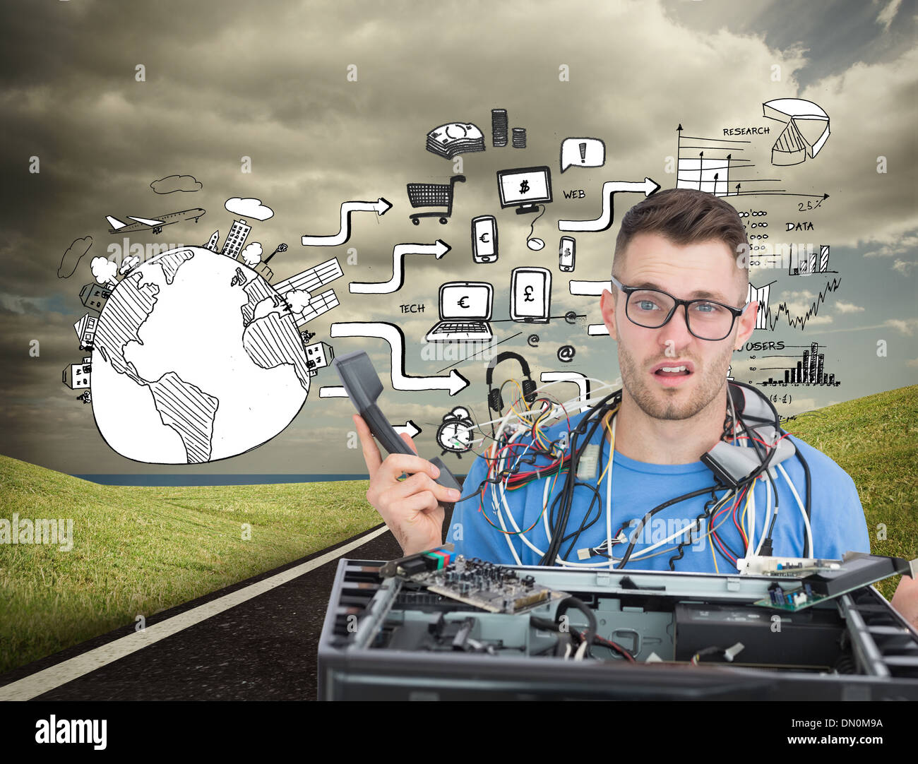 Technician confusion connection data hi-res stock photography and ...