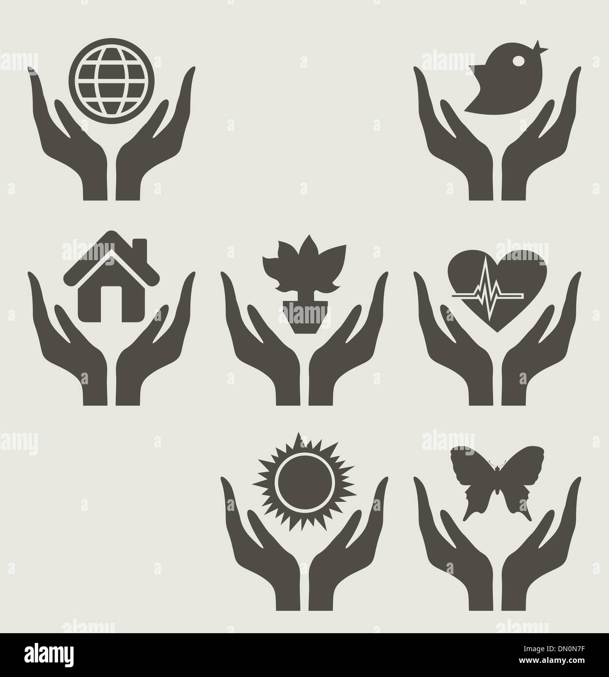 World hand Stock Vector Images - Alamy