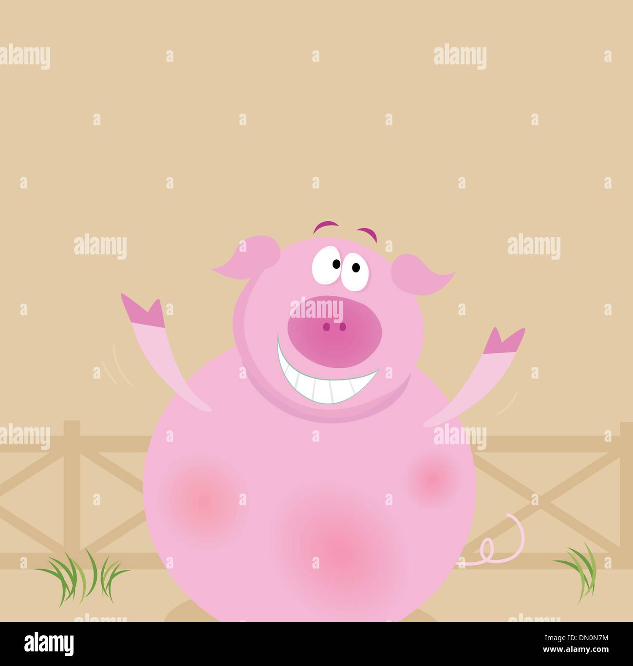 Farm animals: happy pig Stock Vector Image & Art - Alamy