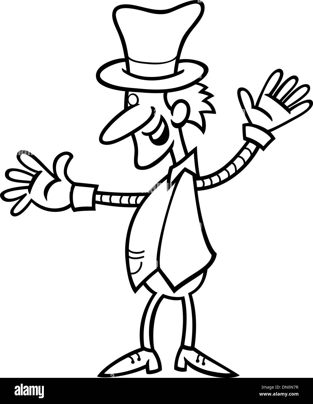 Christmas elf cartoon greeting Black and White Stock Photos & Images ...