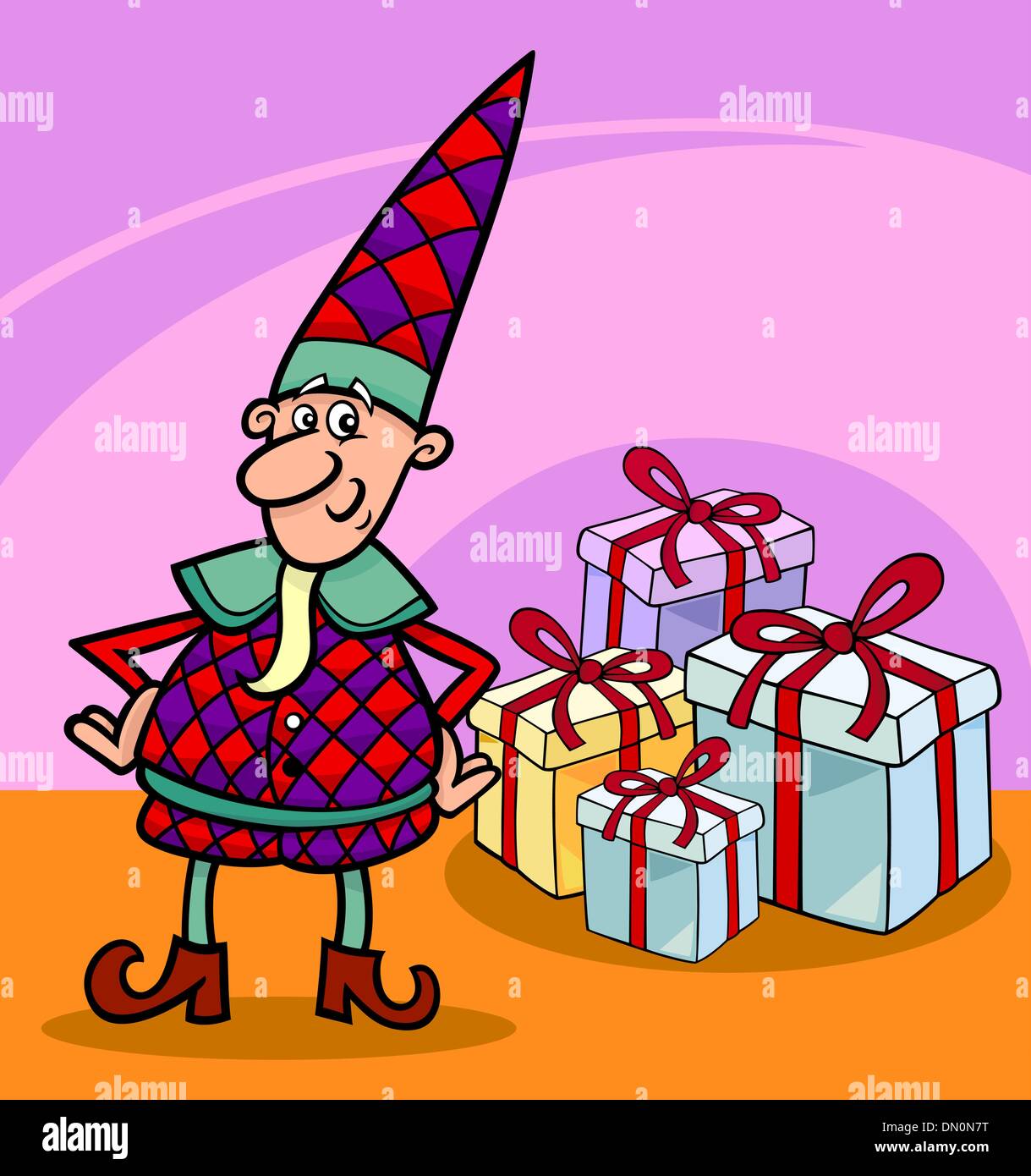 Merry christmas illustration gnome Stock Vector Images - Alamy