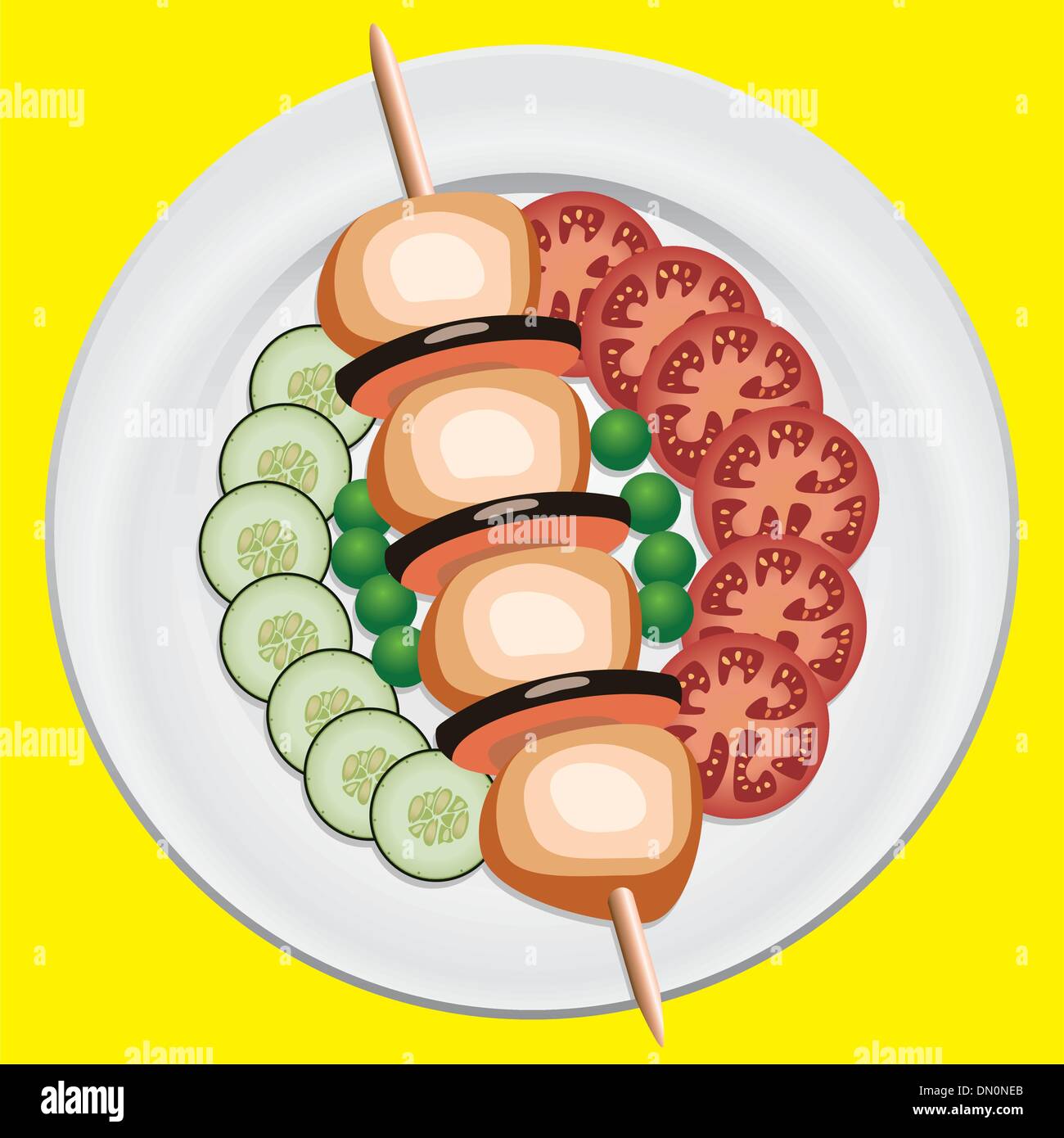 vector grilled chicken and vegetables Stock Vector Image & Art - Alamy