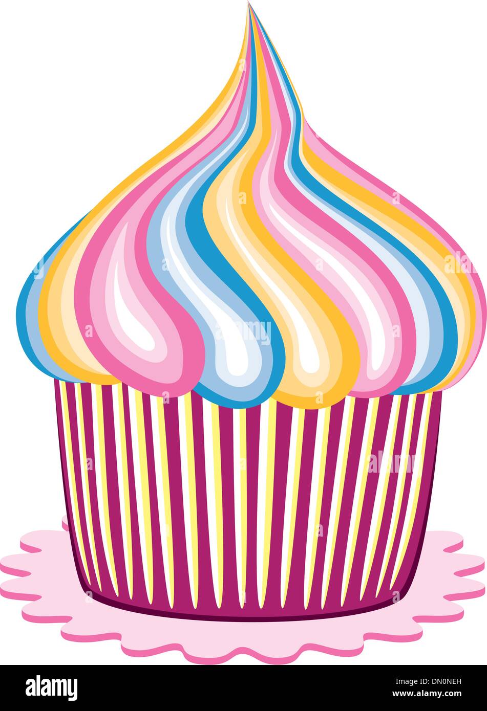 Yellow cupcake white background Stock Vector Images - Alamy