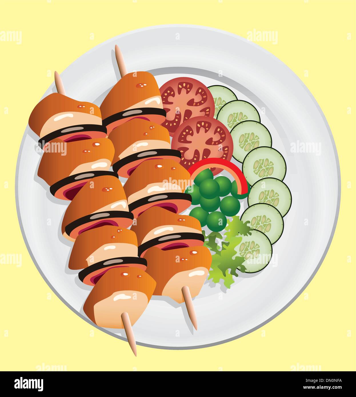 Healthy meal vegetables chicken Stock Vector Images - Alamy