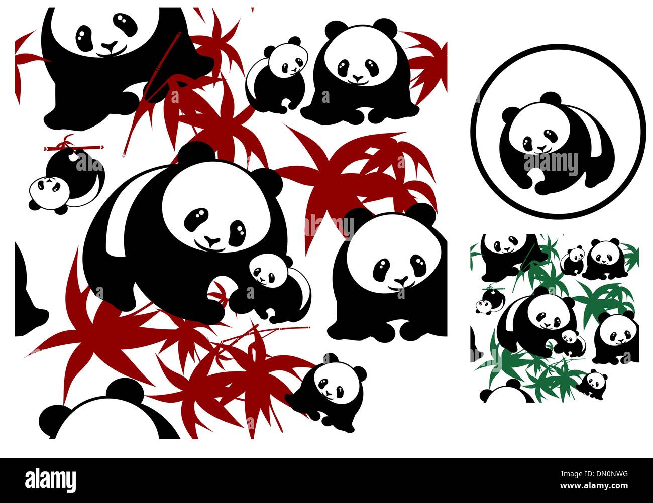 Panda cub mother Stock Vector Images - Alamy