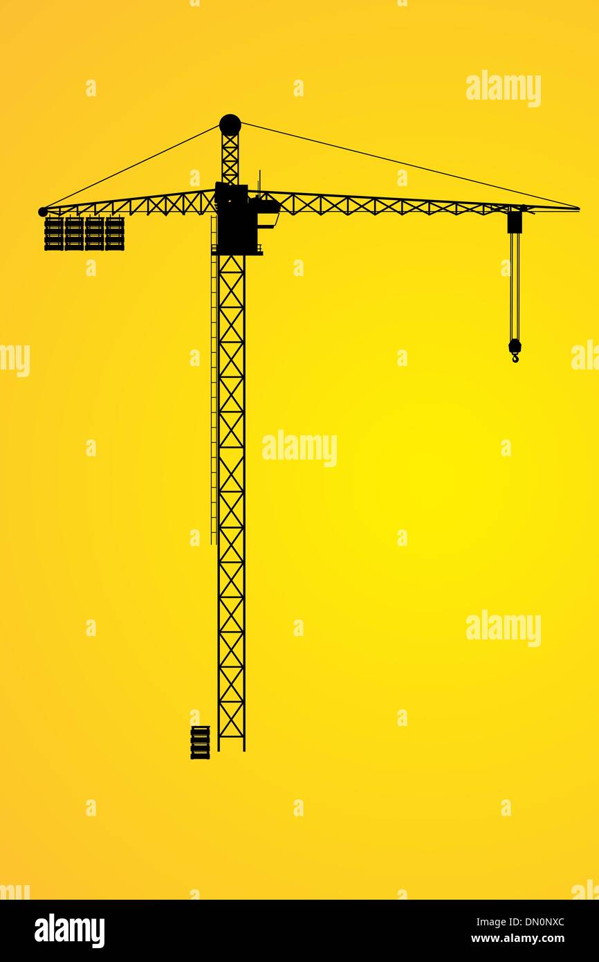 Construction crane tall house Stock Vector Images - Alamy