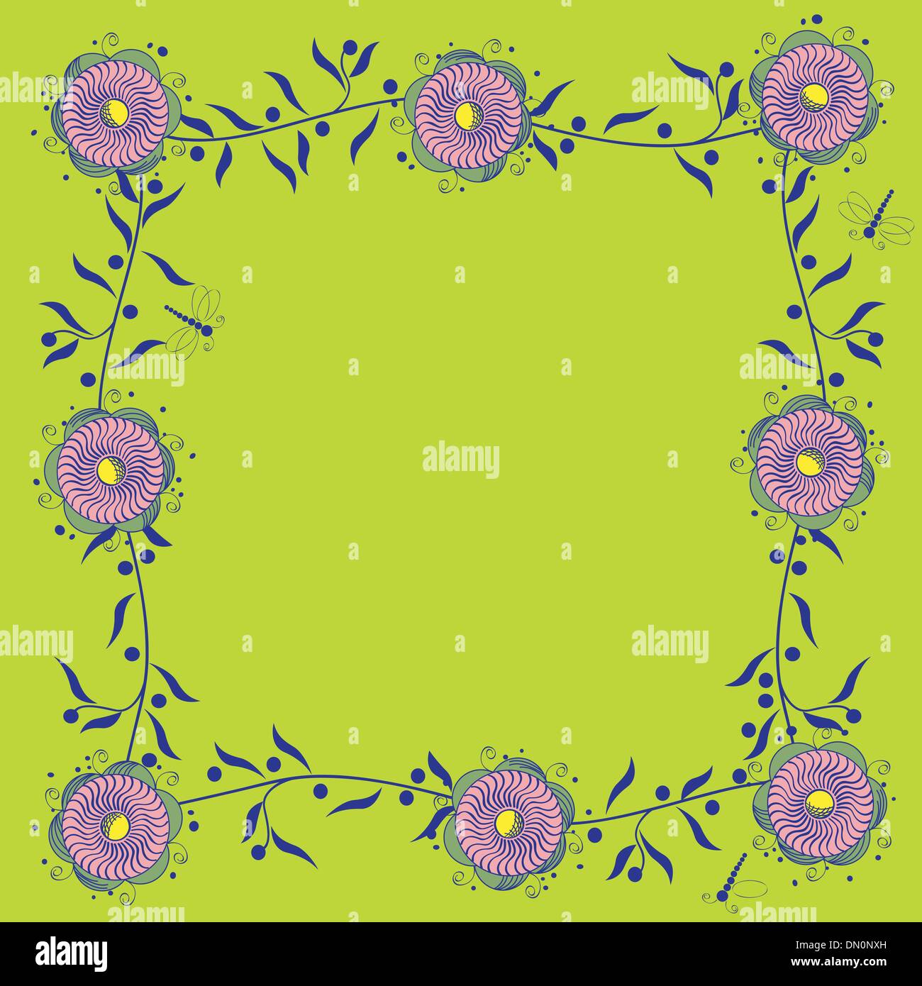 Stylized floral border hi-res stock photography and images - Alamy