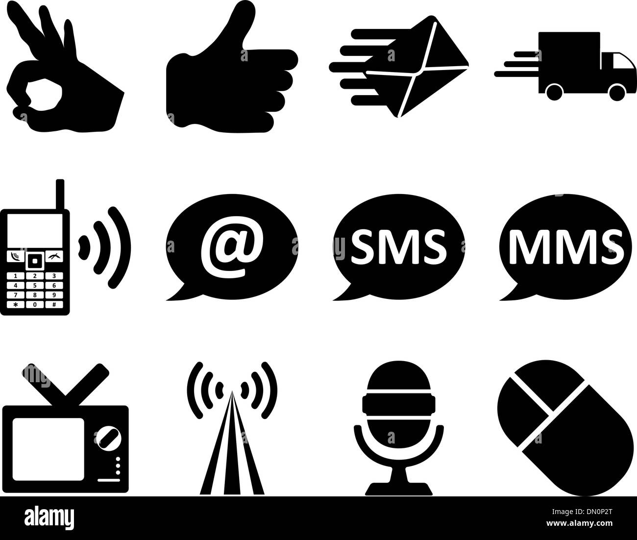 Communication icon Black and White Stock Photos & Images - Alamy