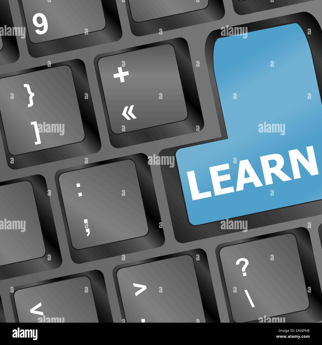 Keyboard with key Learn. Internet education concept. Vector Stock ...