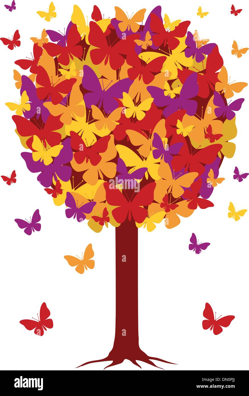 Tree orange autumn leaves Stock Vector Images - Alamy