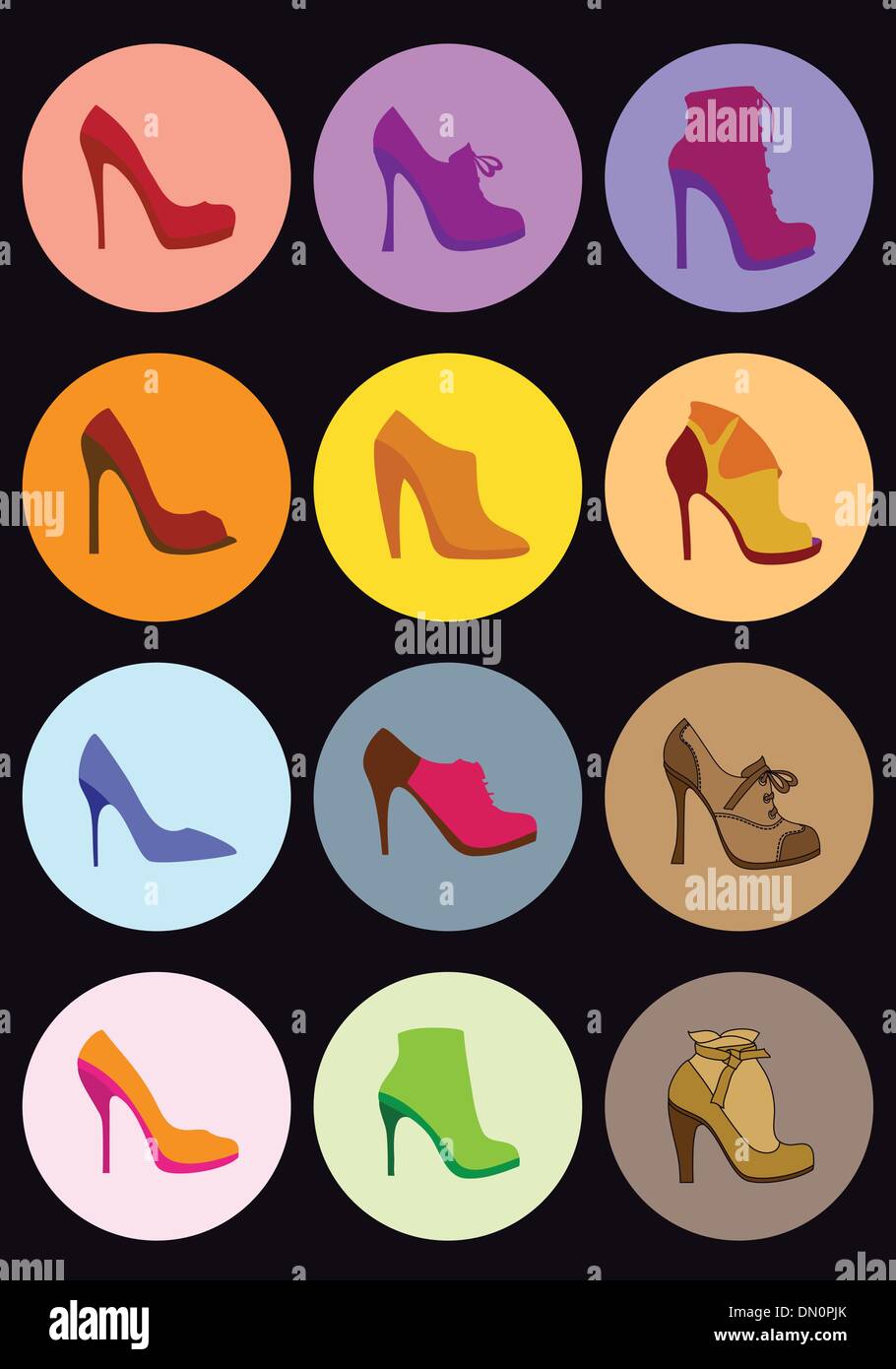 shoe set, vector Stock Vector Image & Art - Alamy