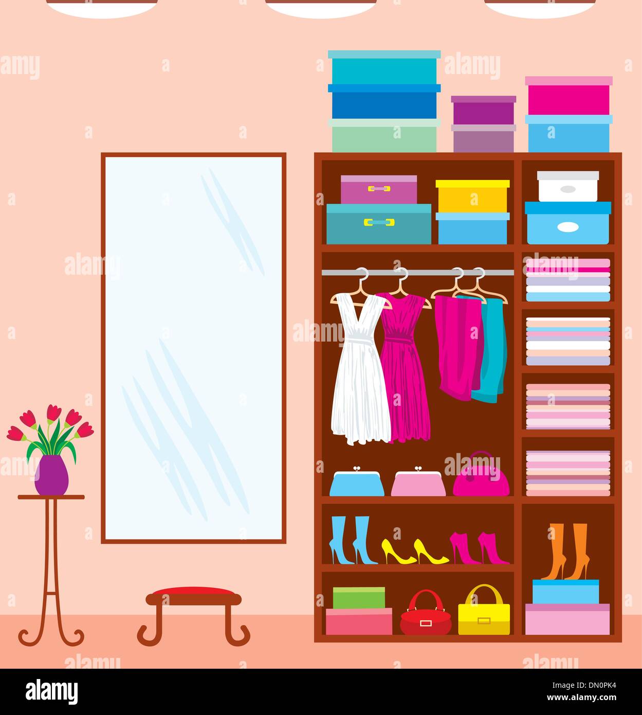 Mirror wardrobe Stock Vector Images - Alamy