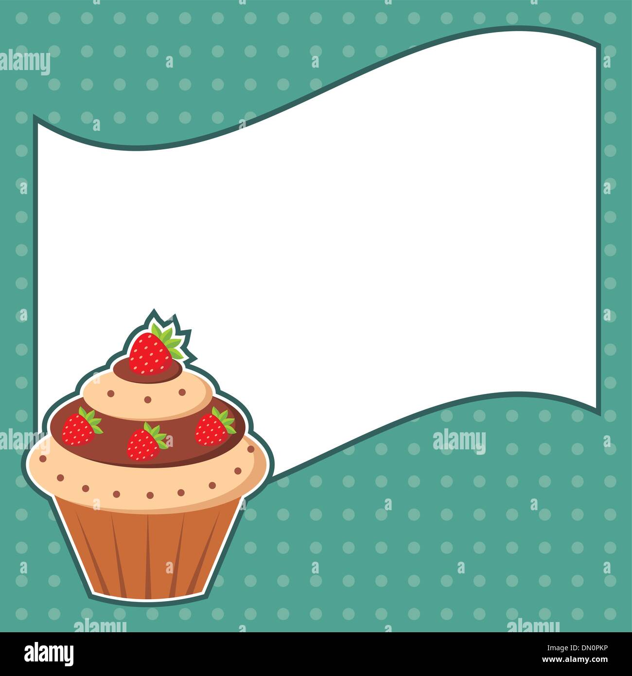 Cupcake with message cloud. Frame for a photo, form Stock Vector Image ...