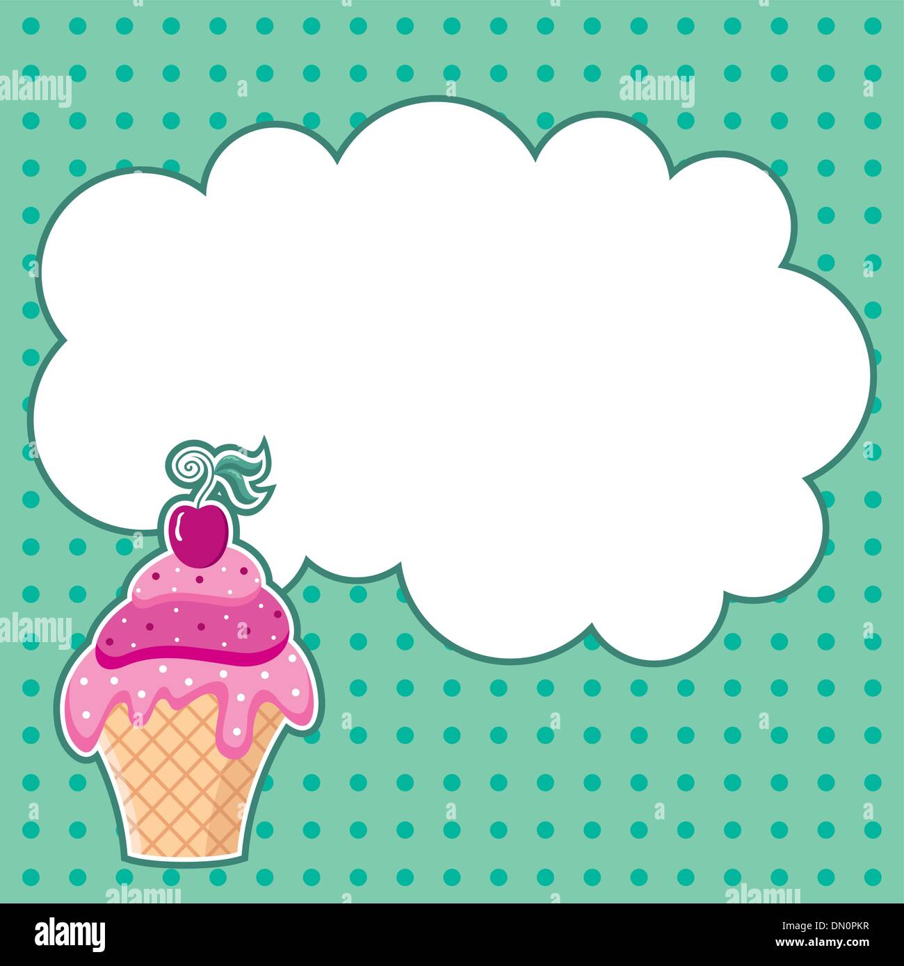 Cupcake with message cloud. Frame for a photo, form Stock Vector Image ...