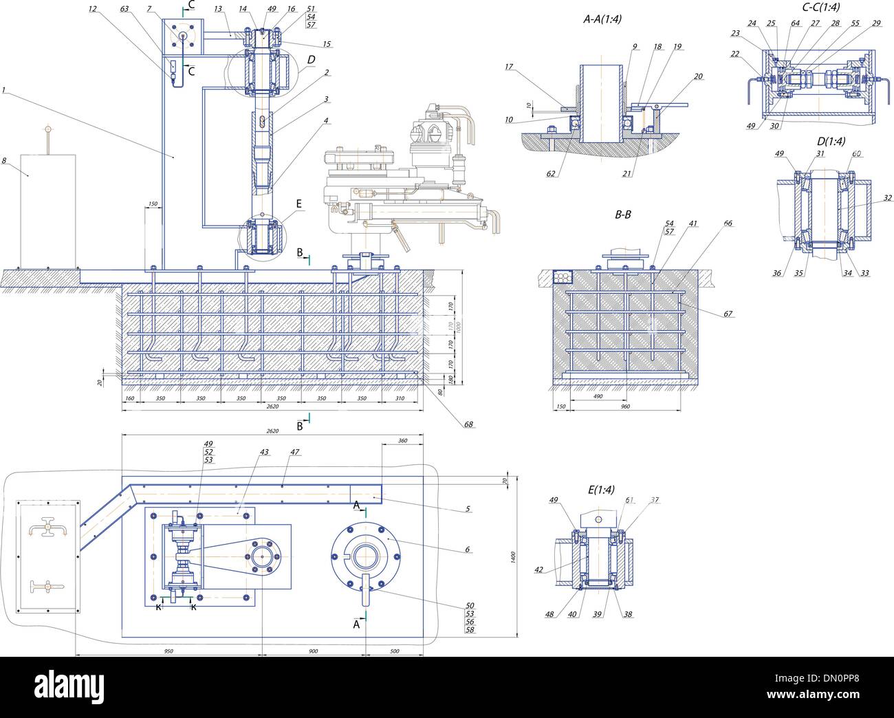 Drilling foundation drawing hi-res stock photography and images - Alamy