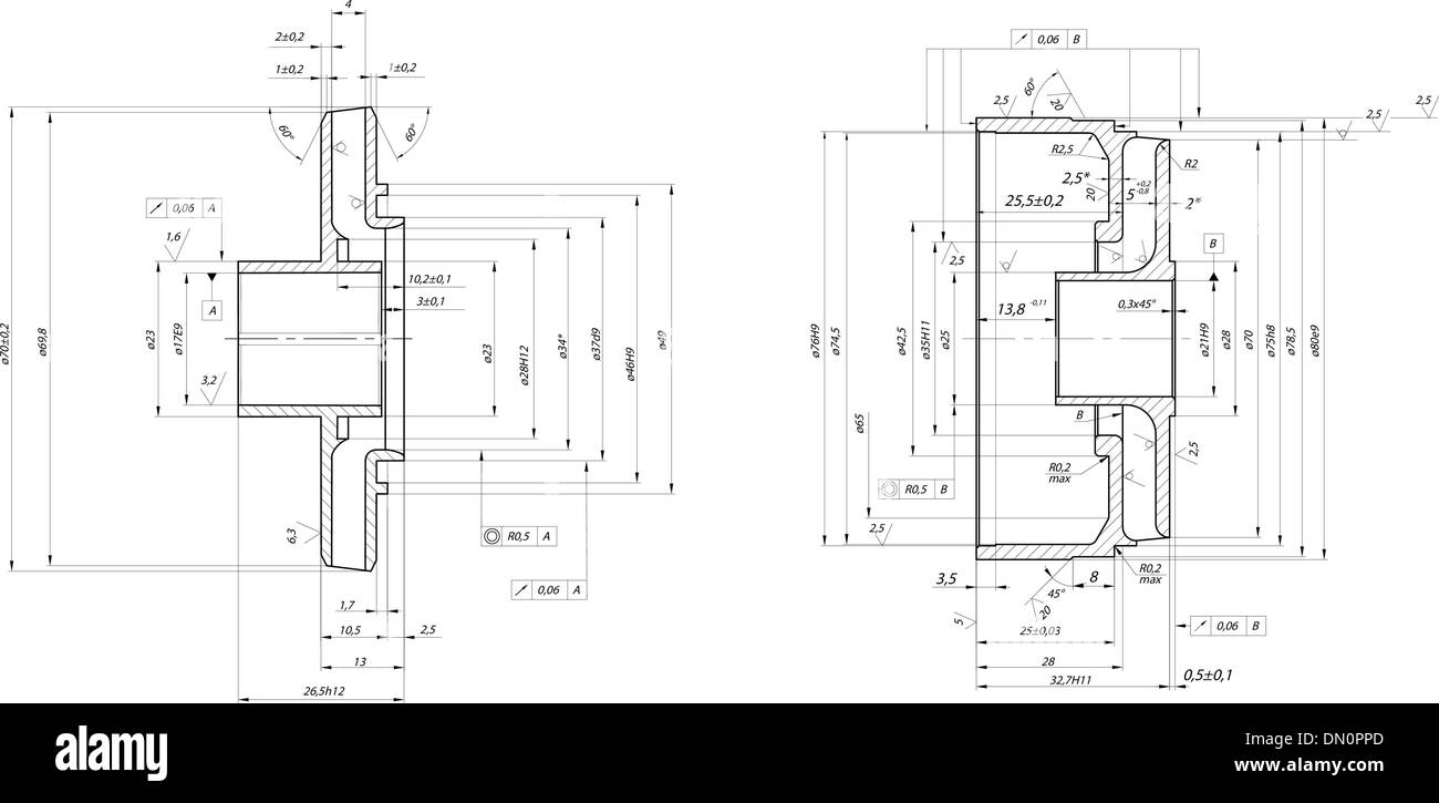 Mechanical drawing detail Black and White Stock Photos & Images - Alamy
