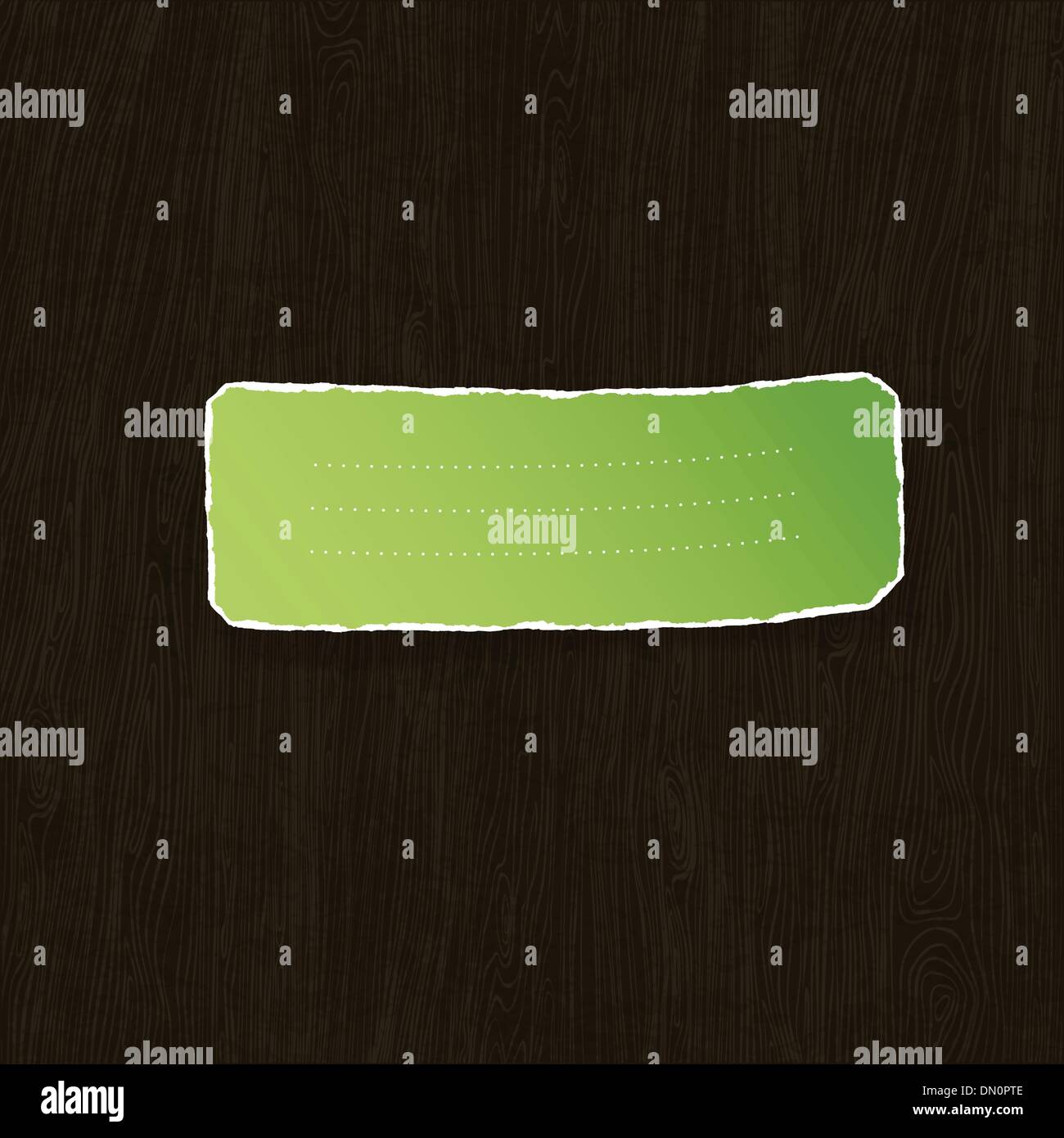 Green torn label on wooden texture. Vector illustration, EPS10 Stock ...