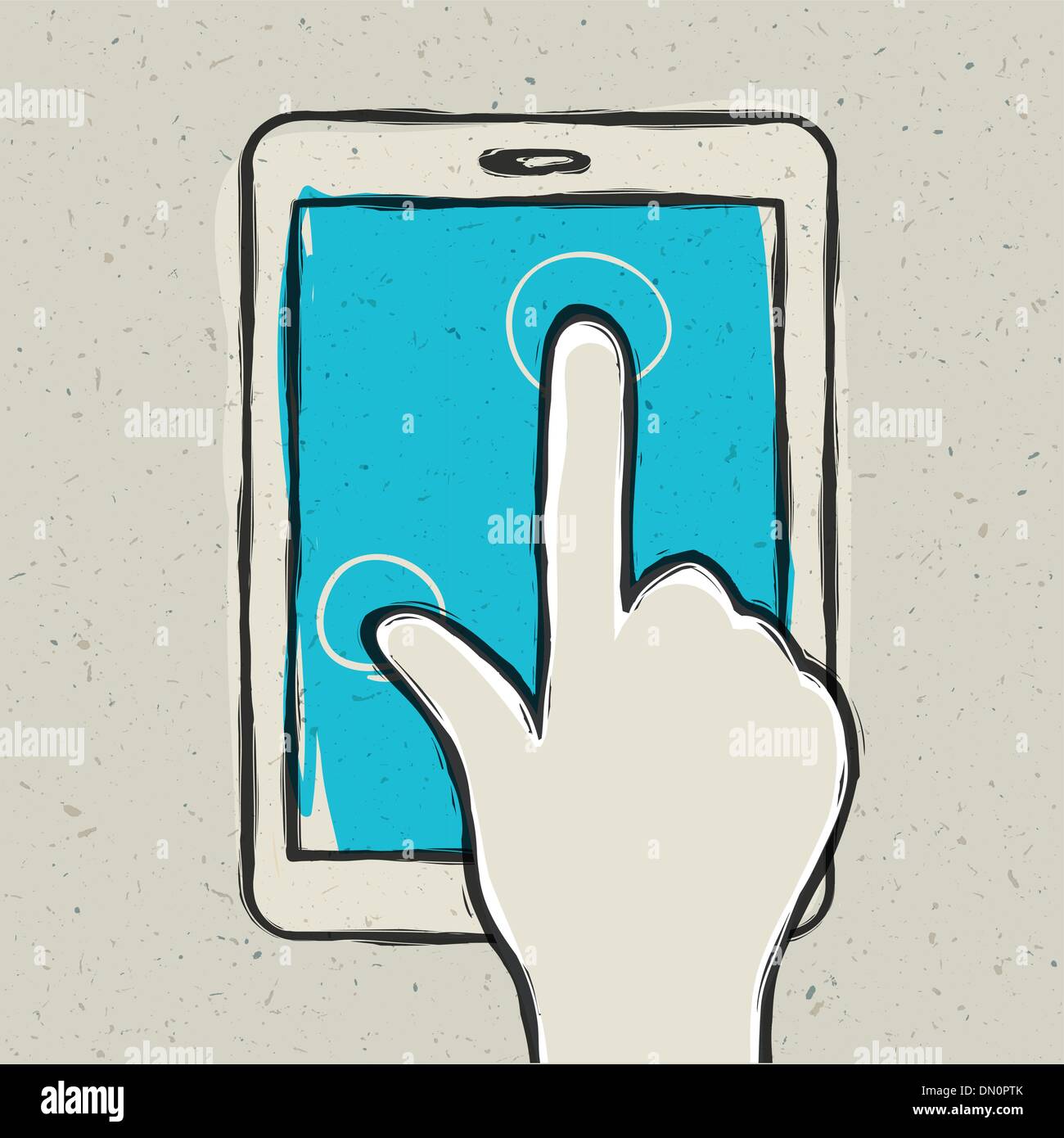 Abstract hand touching digital tablet. Vector illustration, EPS1 Stock ...