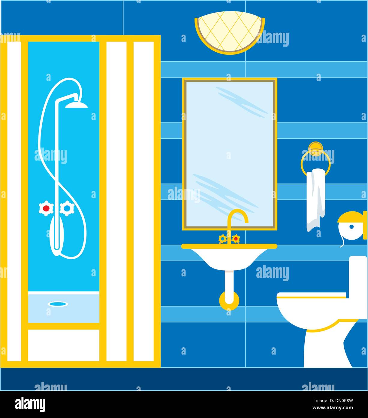 Contemporary bathroom interior design Stock Vector Images - Alamy