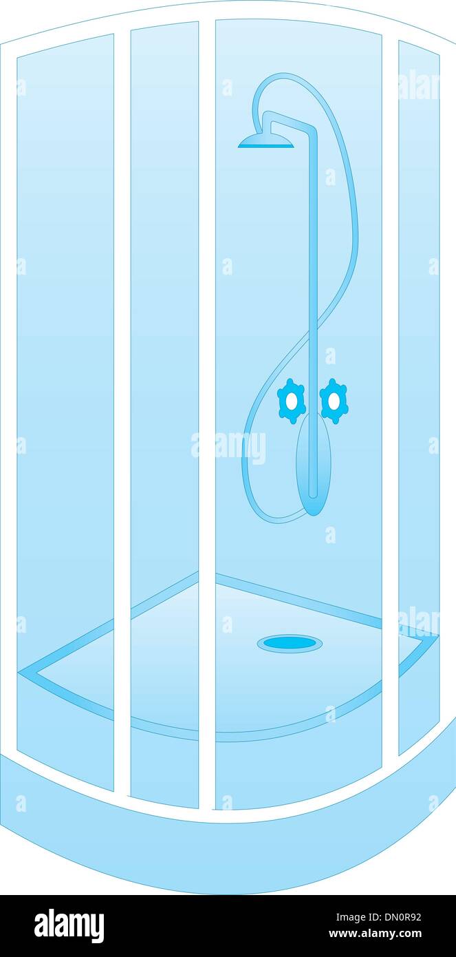 Bathtub glass shower cabin Stock Vector Images - Alamy