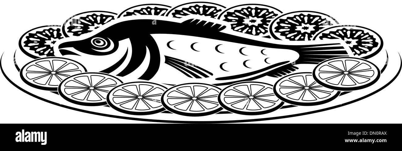 Dish fish sea food Stock Vector Images - Alamy