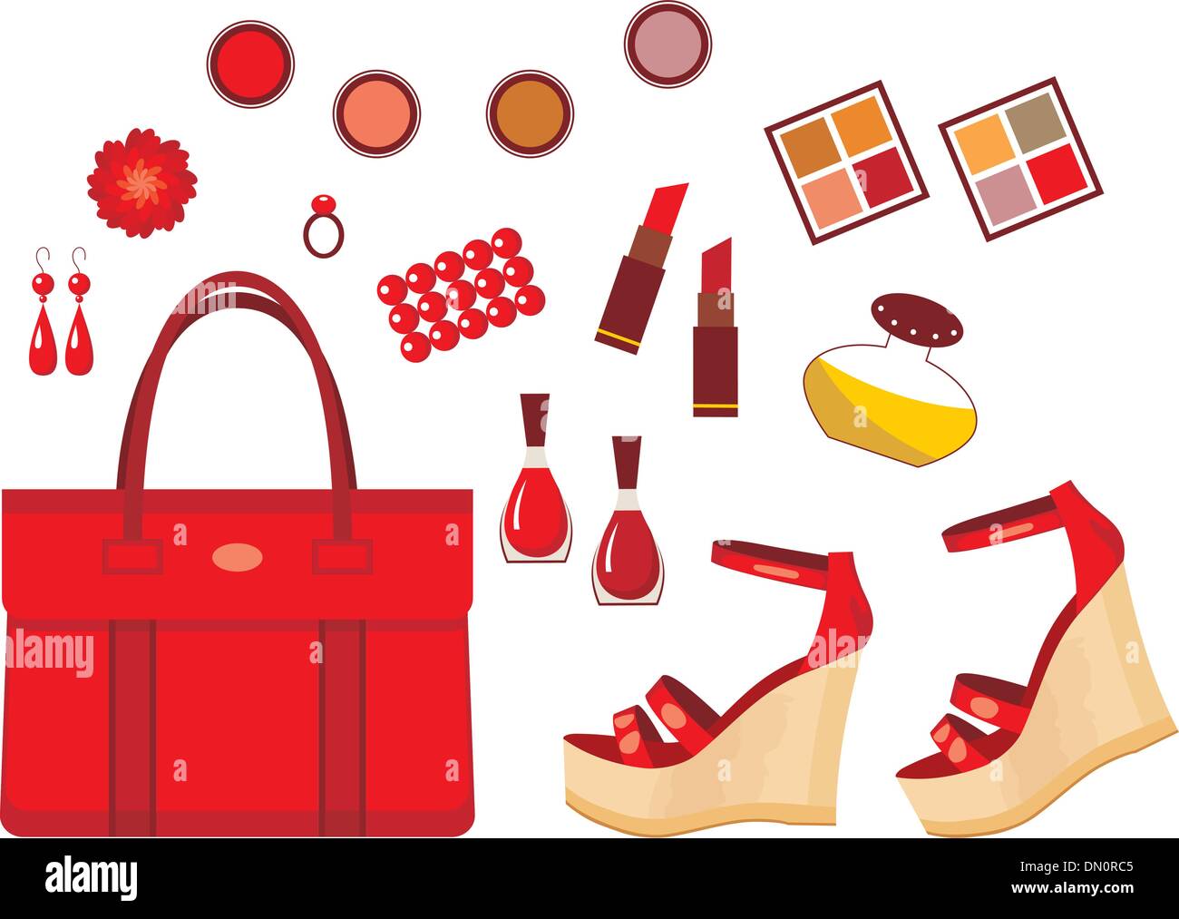 Set of red accessories Stock Vector Image & Art - Alamy