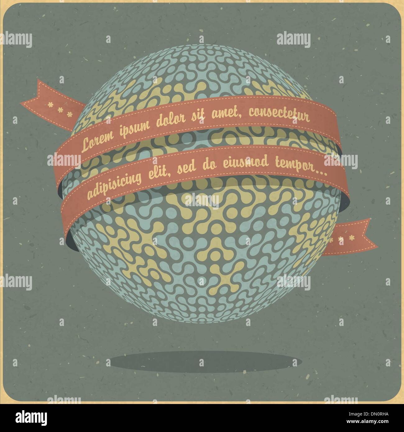 Retro globe symbol with ribbon and sample text. Vector, EPS10 Stock ...