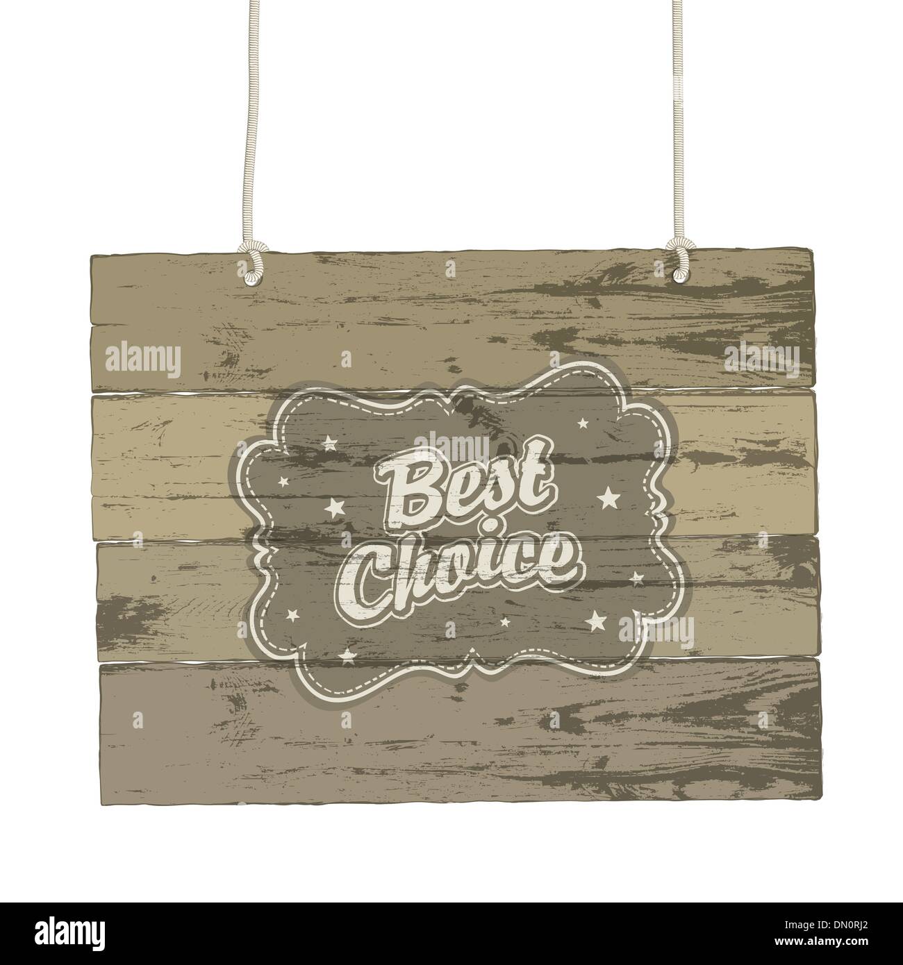 Wooden sign with vintage label. Vector illustration, EPS8 Stock Vector ...