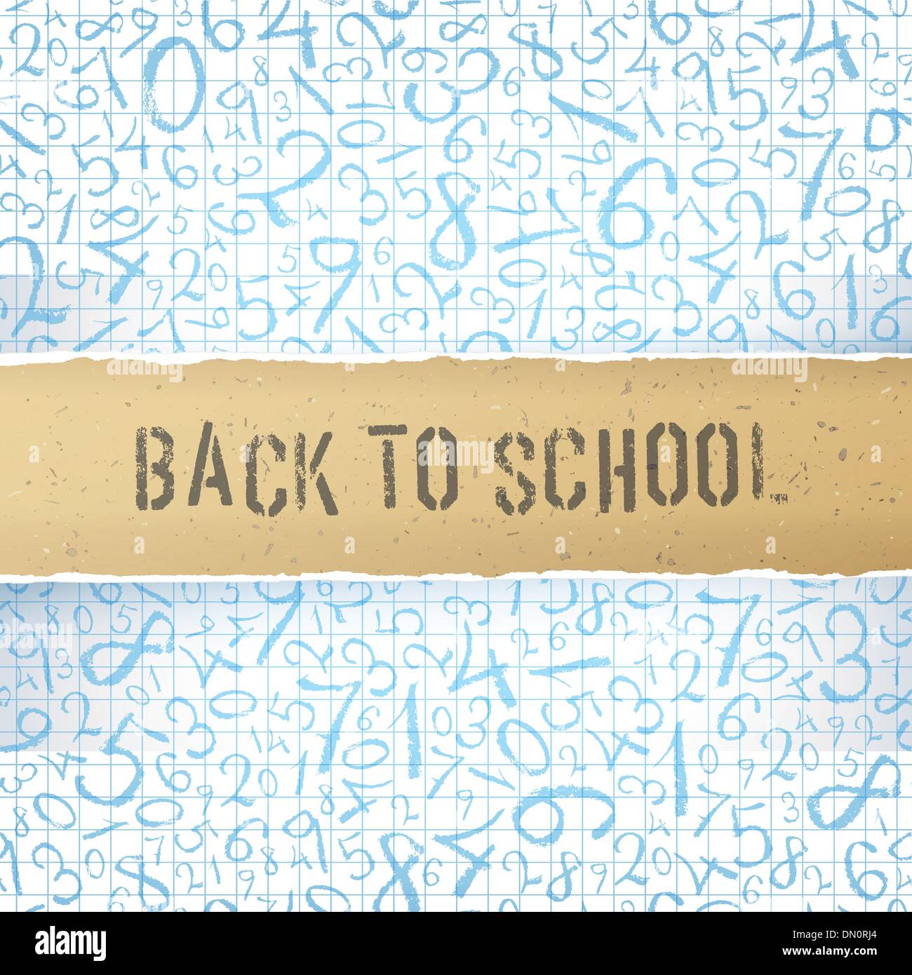 Educational abstract background with blue figures on cell paper Stock ...