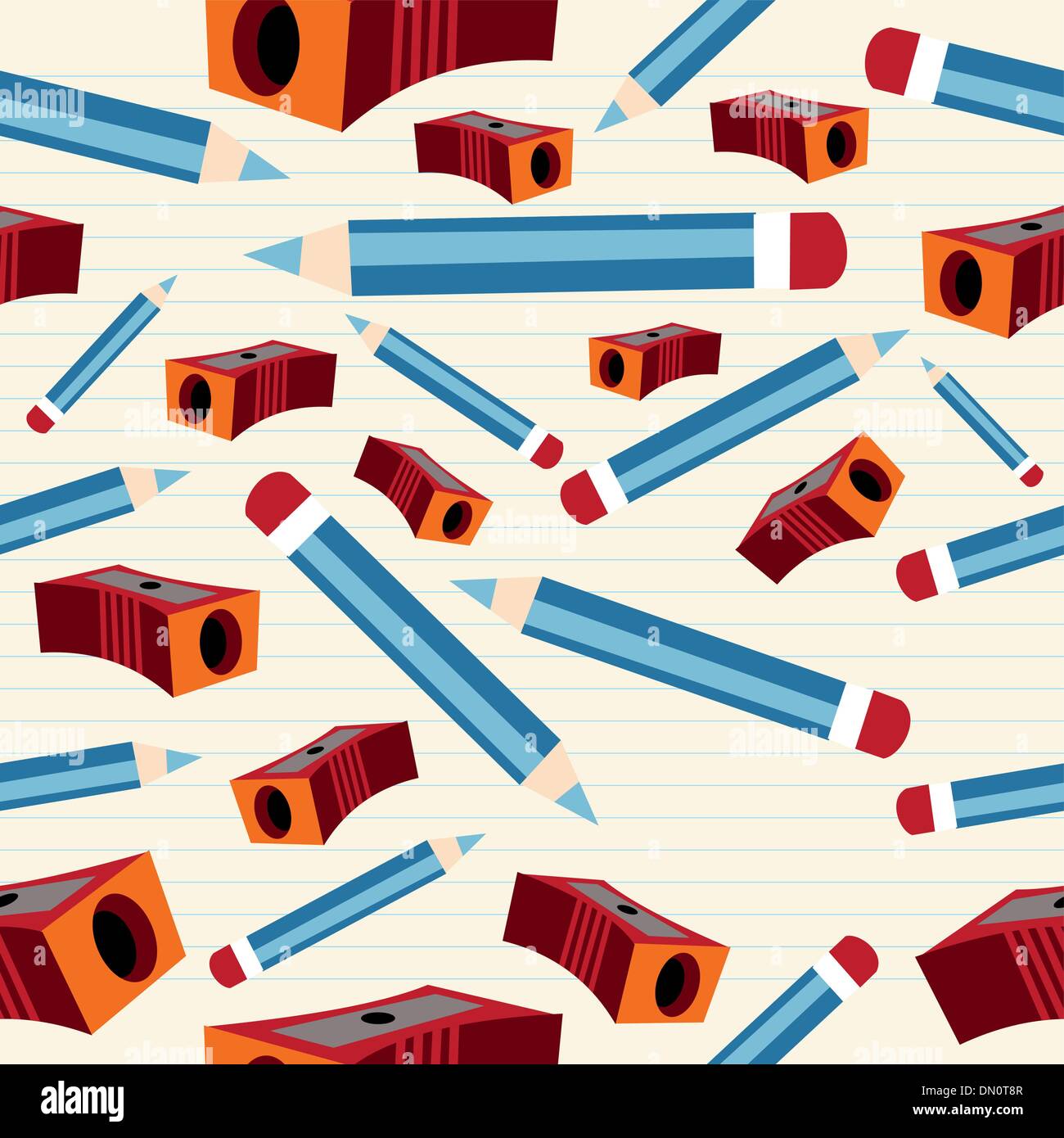 Pencil and sharpener pattern Stock Vector Image & Art - Alamy