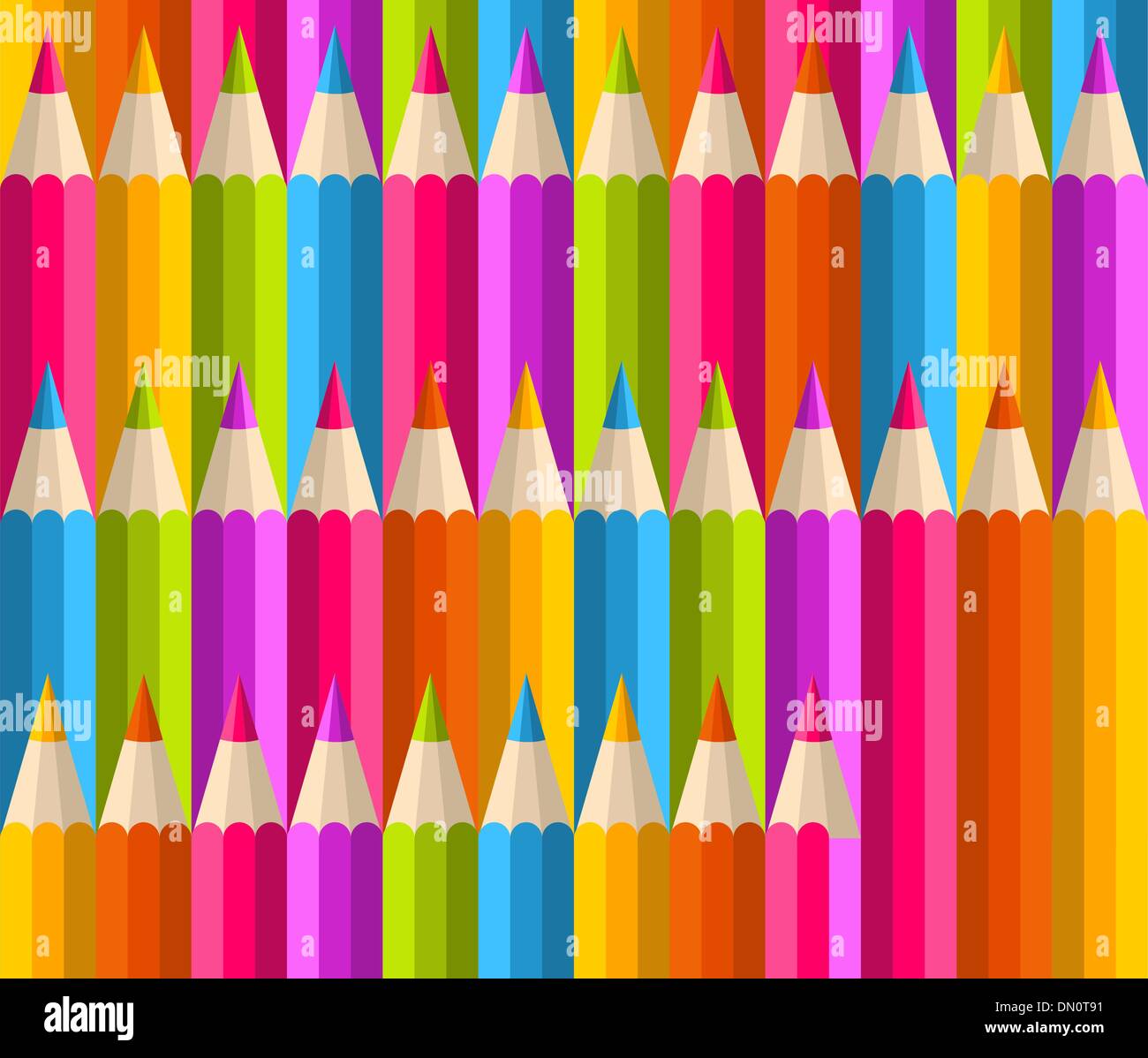 Rainbow pencils pattern Stock Vector Image & Art - Alamy