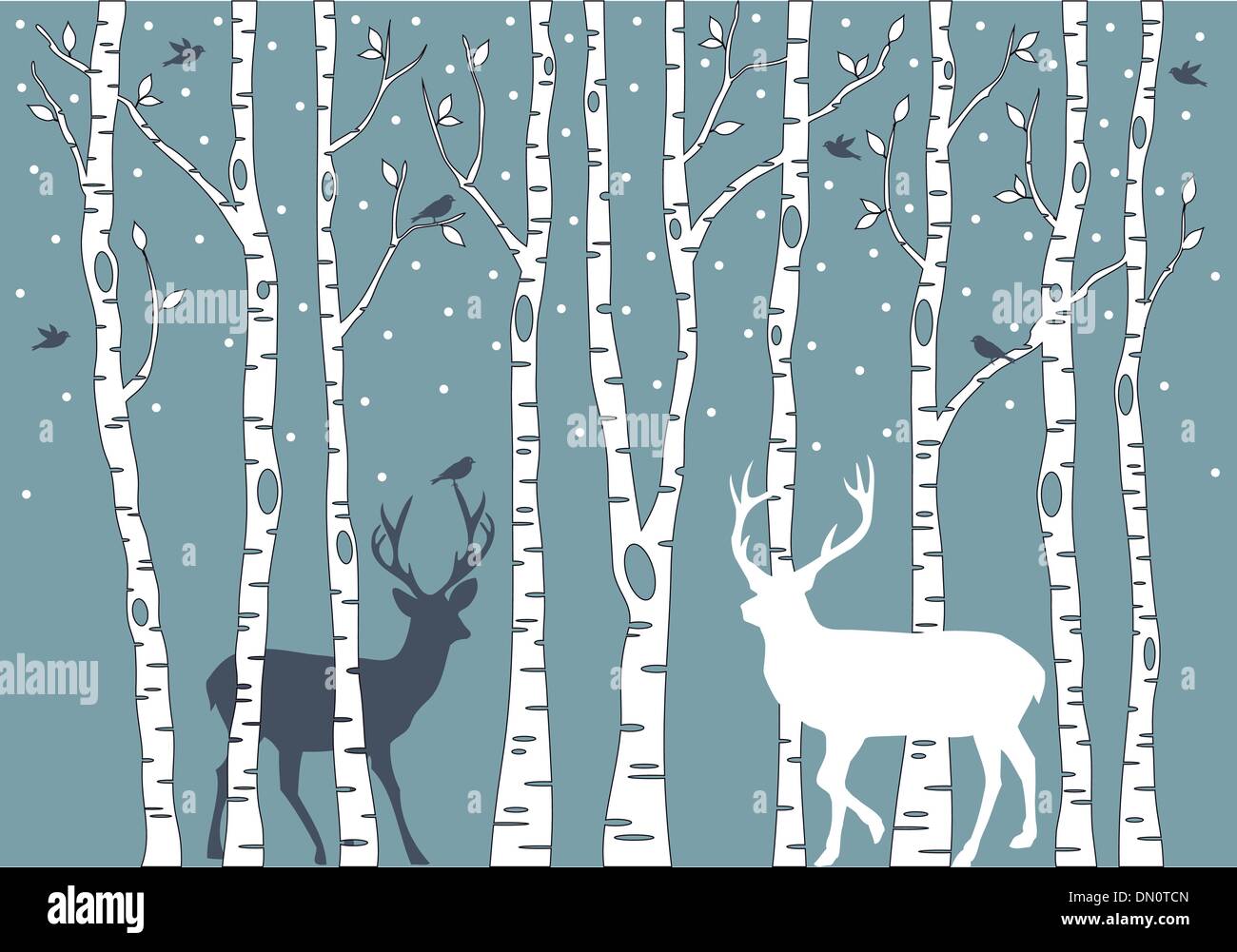 White christmas reindeer trees Stock Vector Images - Alamy