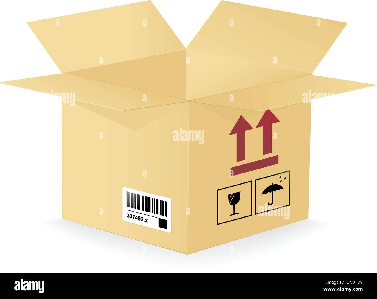 Cardboard box parcel fragile Stock Vector Images - Alamy