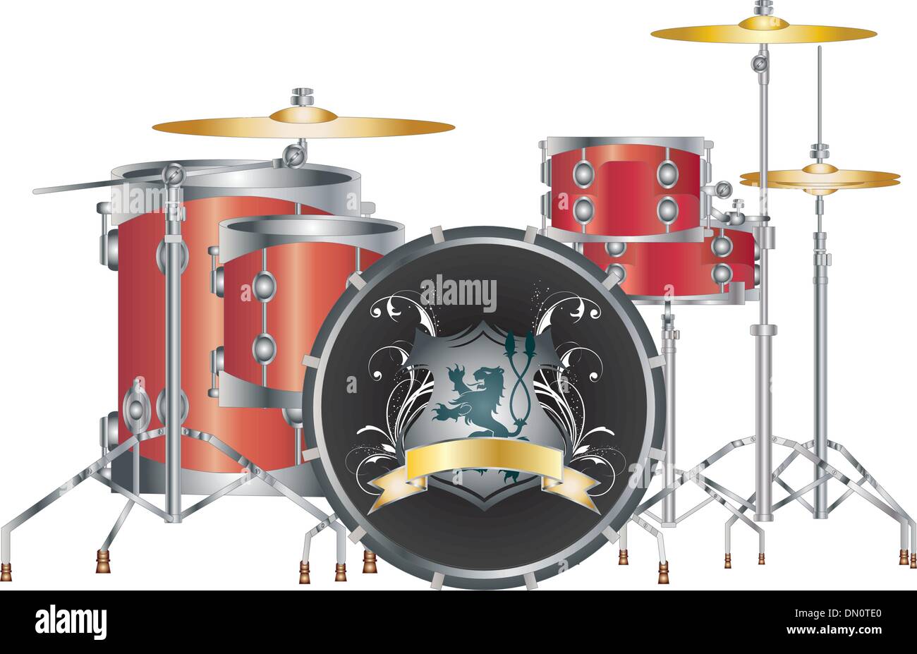Red Drum Set Clipart