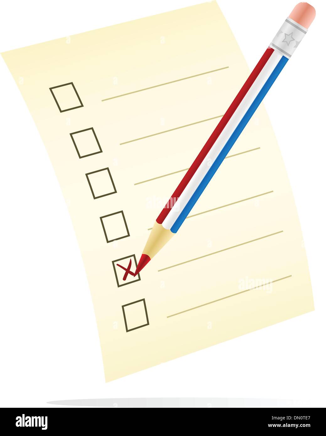 vector image of a paper and pencil with cross sign Stock Vector Image ...