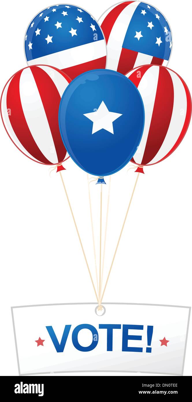 vector image of balloons and vote banner with american flag desi Stock ...