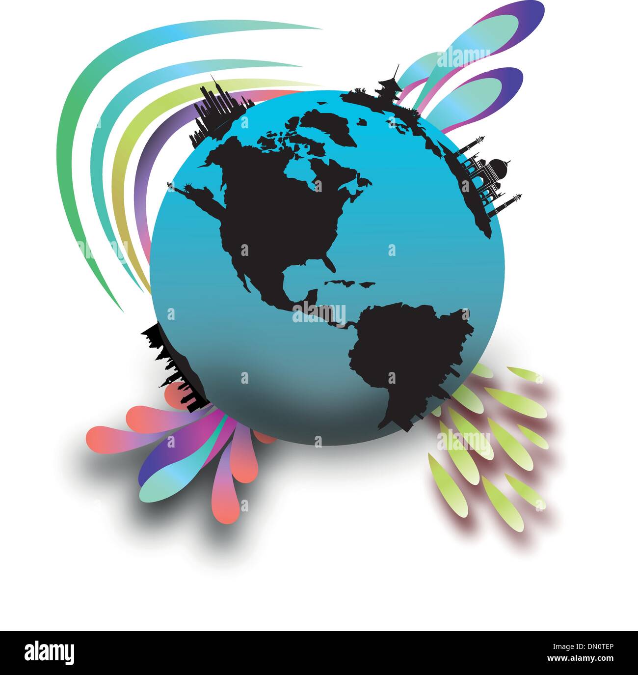 Vector image map continent Stock Vector Images - Alamy