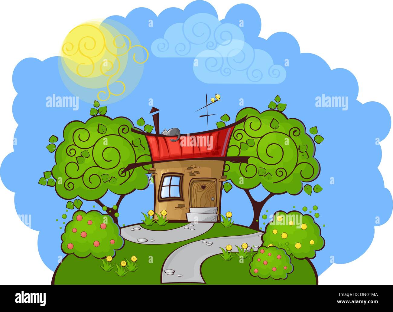 background cartoon house Stock Vector Image & Art - Alamy