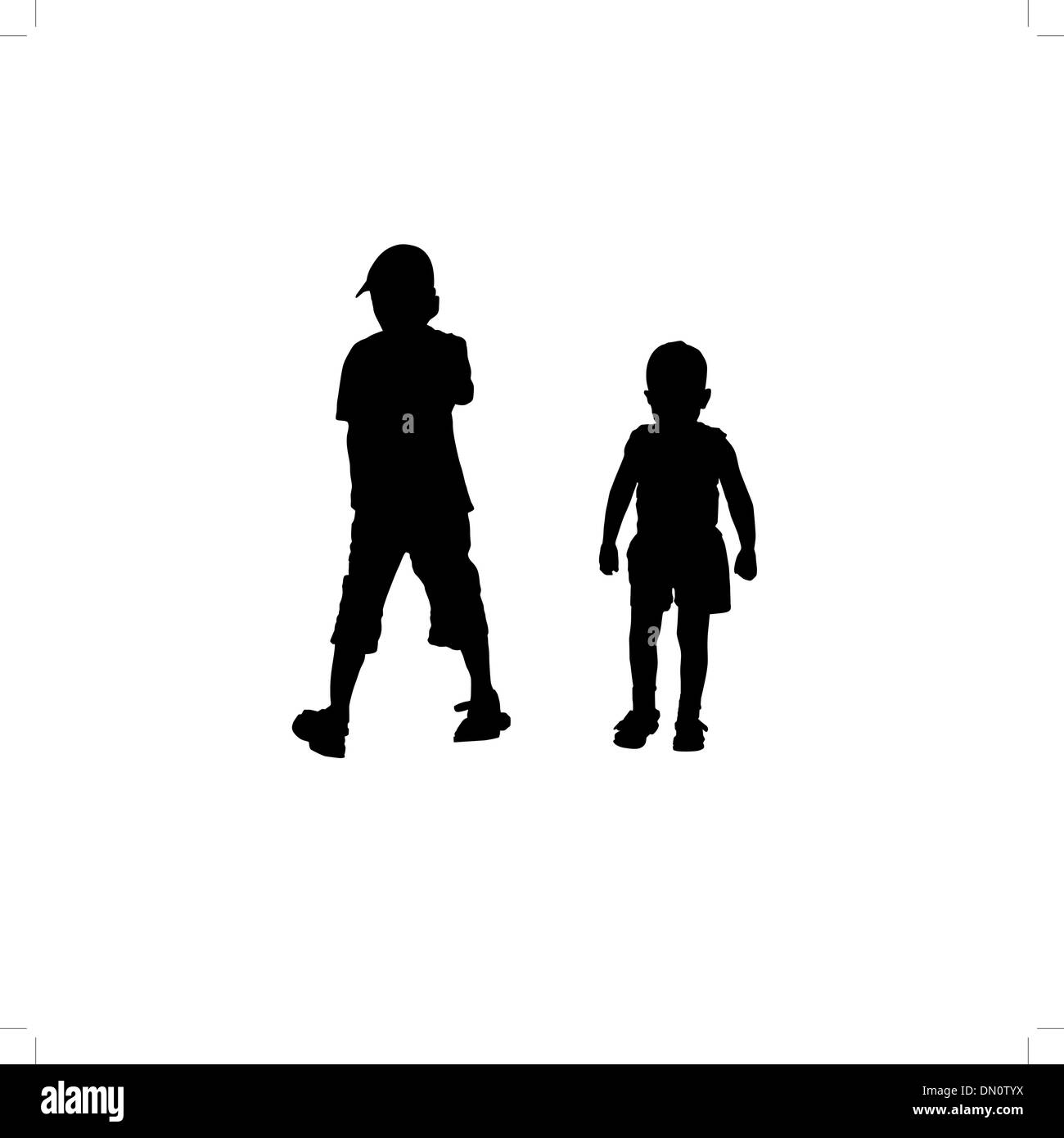 Vector silhouettes of two boys Stock Vector Image & Art - Alamy