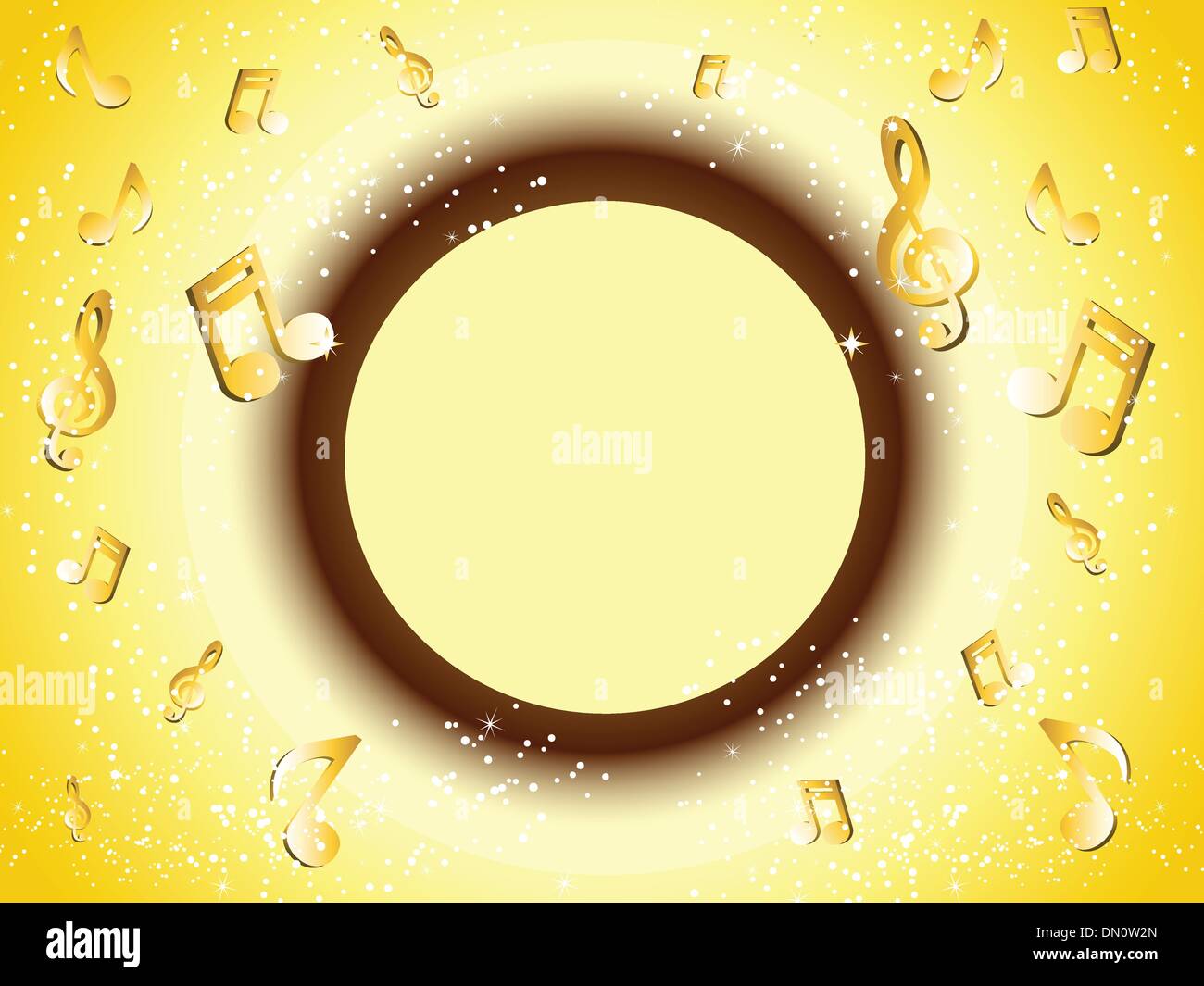 Smiley DJ Background with Music Notes and Stars Stock Vector Image ...