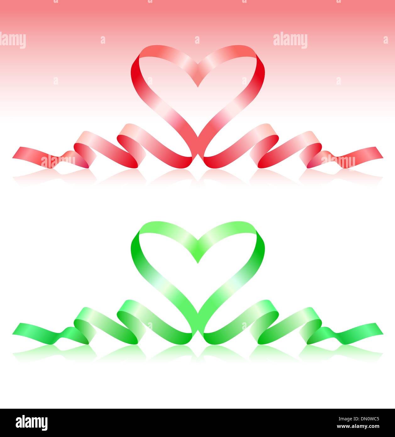 Red heart ribbon in Stock Vector Images - Alamy